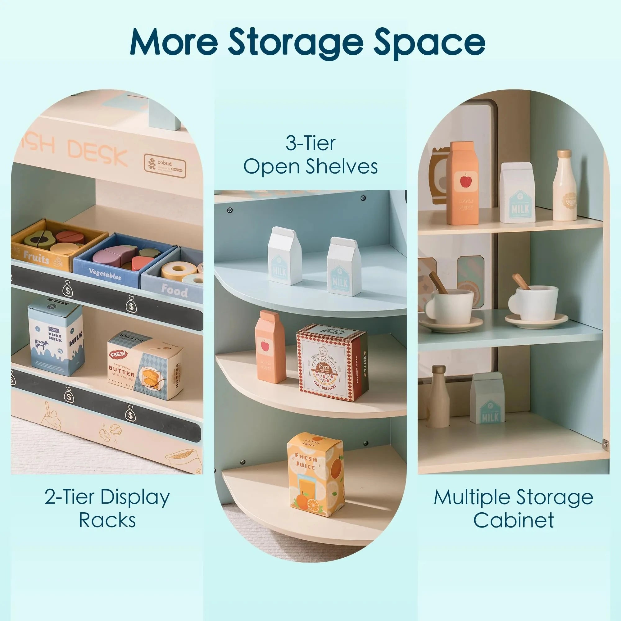 Corner Coffee Shop Play Set | Grocery Store with Cash Register Ages 3+